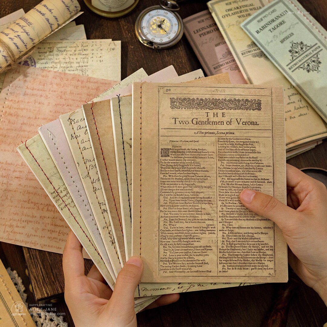 6 Types Mo Card Manuscripts of the Years Collage Kit Valentines Gift ...