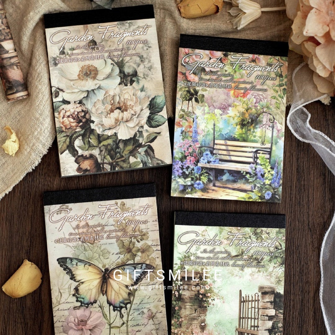 4 Types Yanji Garden Whisper Material Book, Envelope Sealing, Schedule Calendar, Paper Party ...