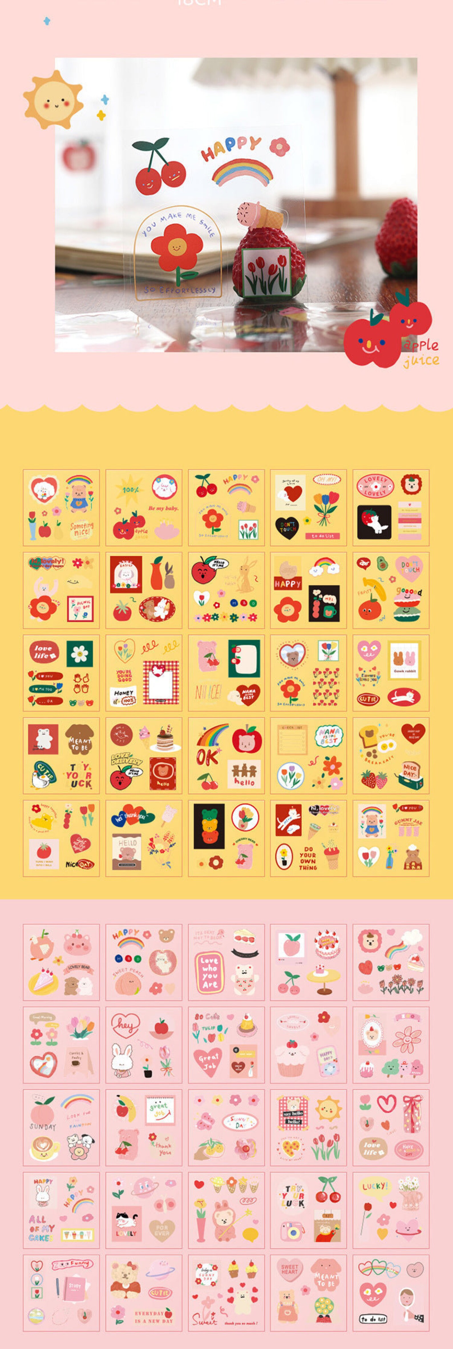 100 Sheets Simno Stickersjunk Journalseasonsplanner - Etsy