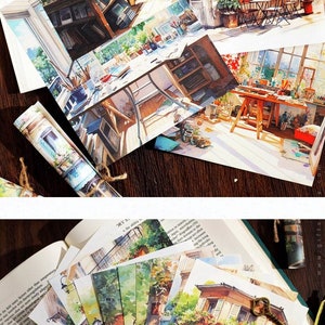 4 Types Yanji Colorful Street Scene Collage Kit, Journal, Card Making ...