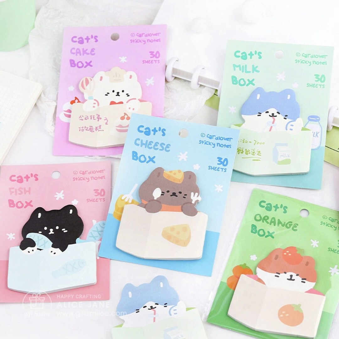 6 Types Cardlover Box Kitten Notepads Junk Journal Decor, Diary Book ...