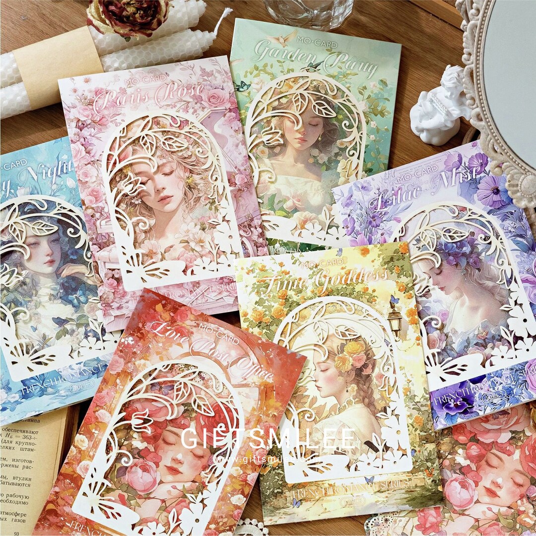 6 Types Mo Card French Romance Collage Kit, Tape for Crafting, Gifts ...