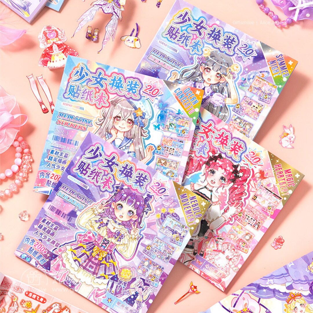 4 Types Simno Fantasy Wardrobe Sticker Book Romantic Style ...