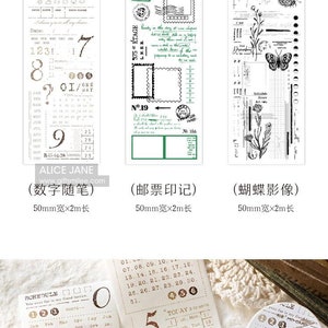 6 Types Mo Card Fragment Traces Washi Tape Crafting Paper, Journaling ...