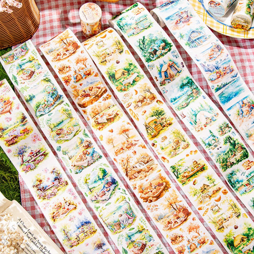 6 Types Good Day Let Have A Picnic Together Washi Tape Stickers Labels ...
