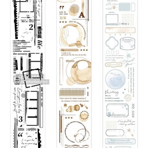 6 Types Mo Card Fragment Traces Washi Tape Crafting Paper, Journaling ...