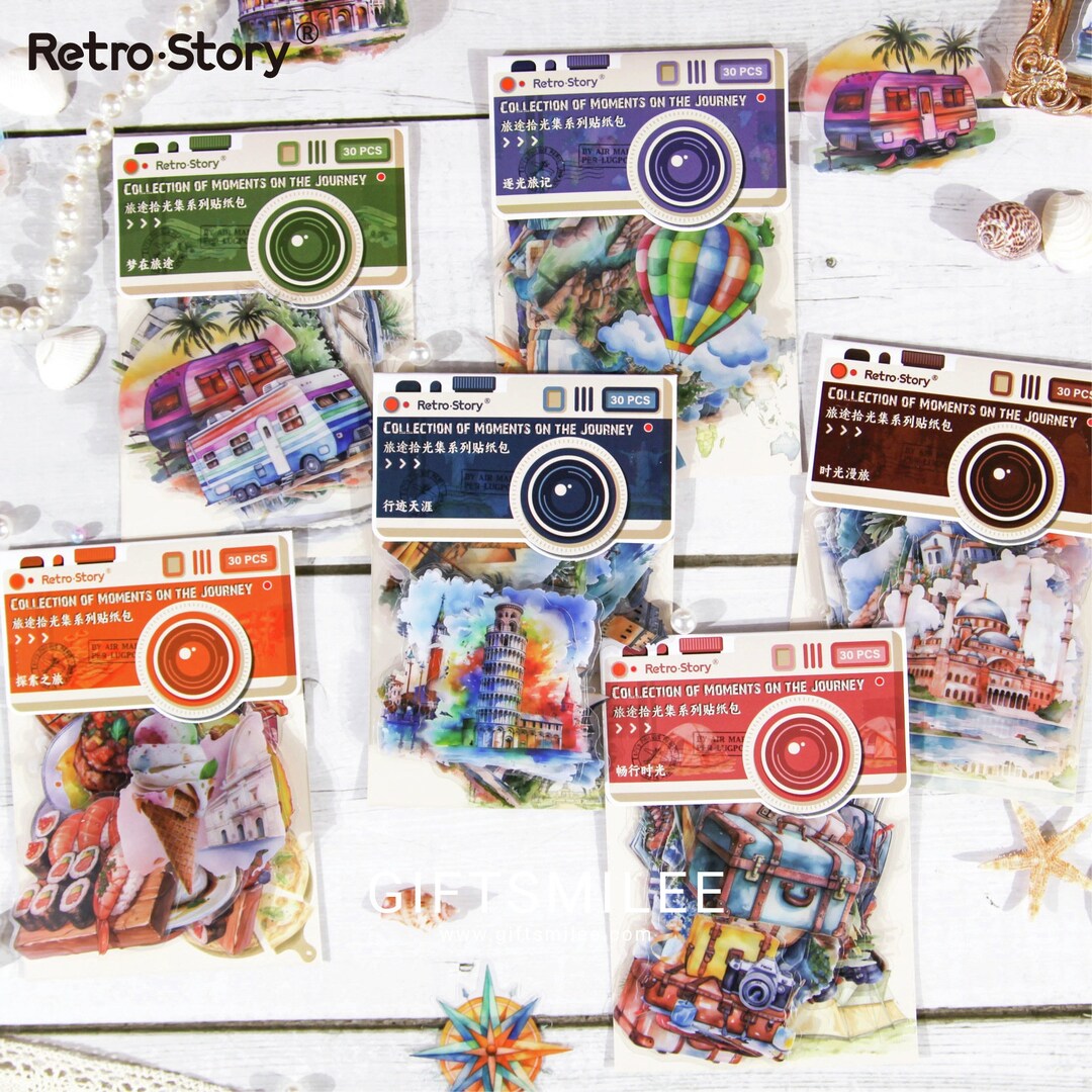 6 Types Miss Time Travel Collection Sticker Packs, Scrapbooking Pack ...