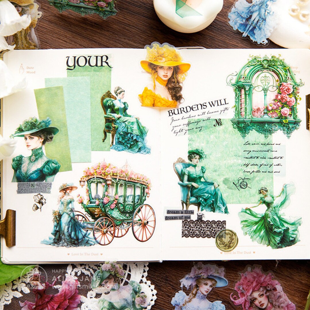 6 Types Yanji Castle Princess Stickers Pack Ephemera Pad, Drafting ...