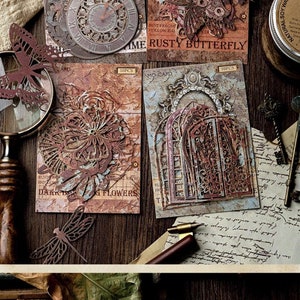 4 Types Mo Card Rusty Fragments of Time Stickers, Paper Craft Set ...