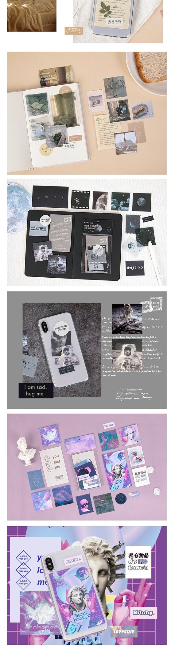 Card Making & Stationery memory book paper ephemera 4 Types 30 sheets ...