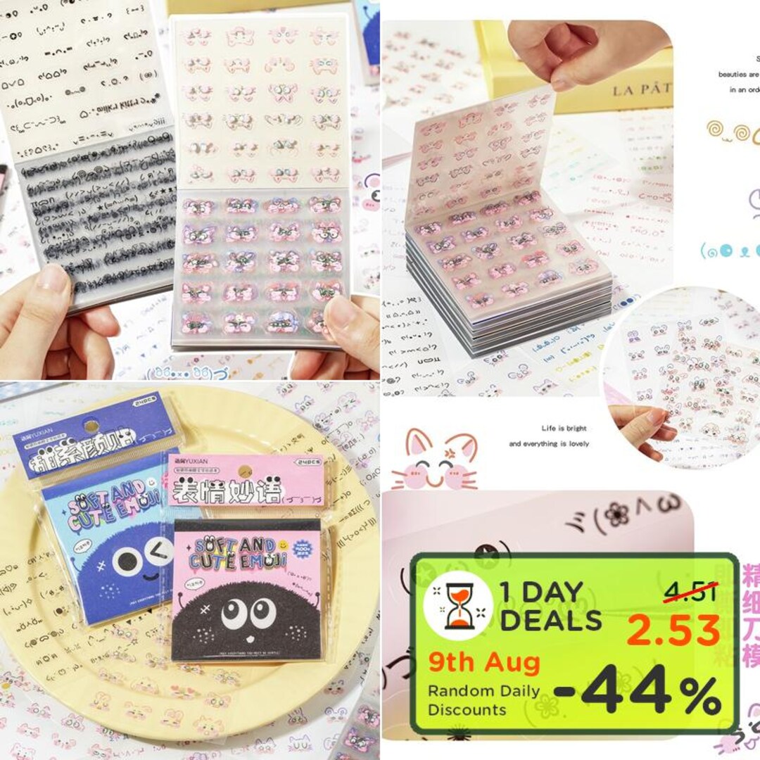 Super Discount | 2 Types Cute Emoji | Sticker Book, Planner Supply ...