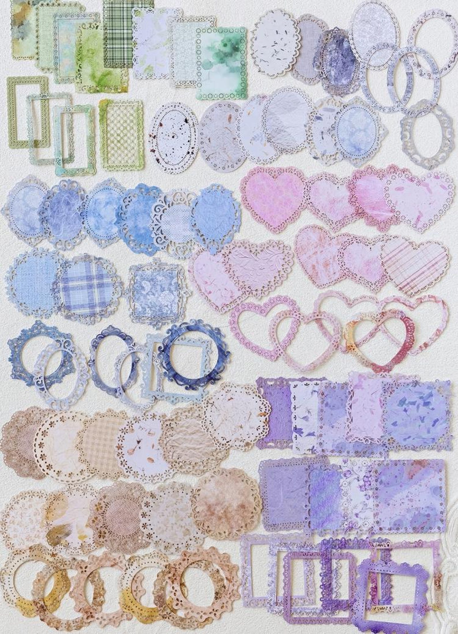 6 Types | Lace-cut Paper Ephemera Decorative Paper Die-cuts | Junk ...