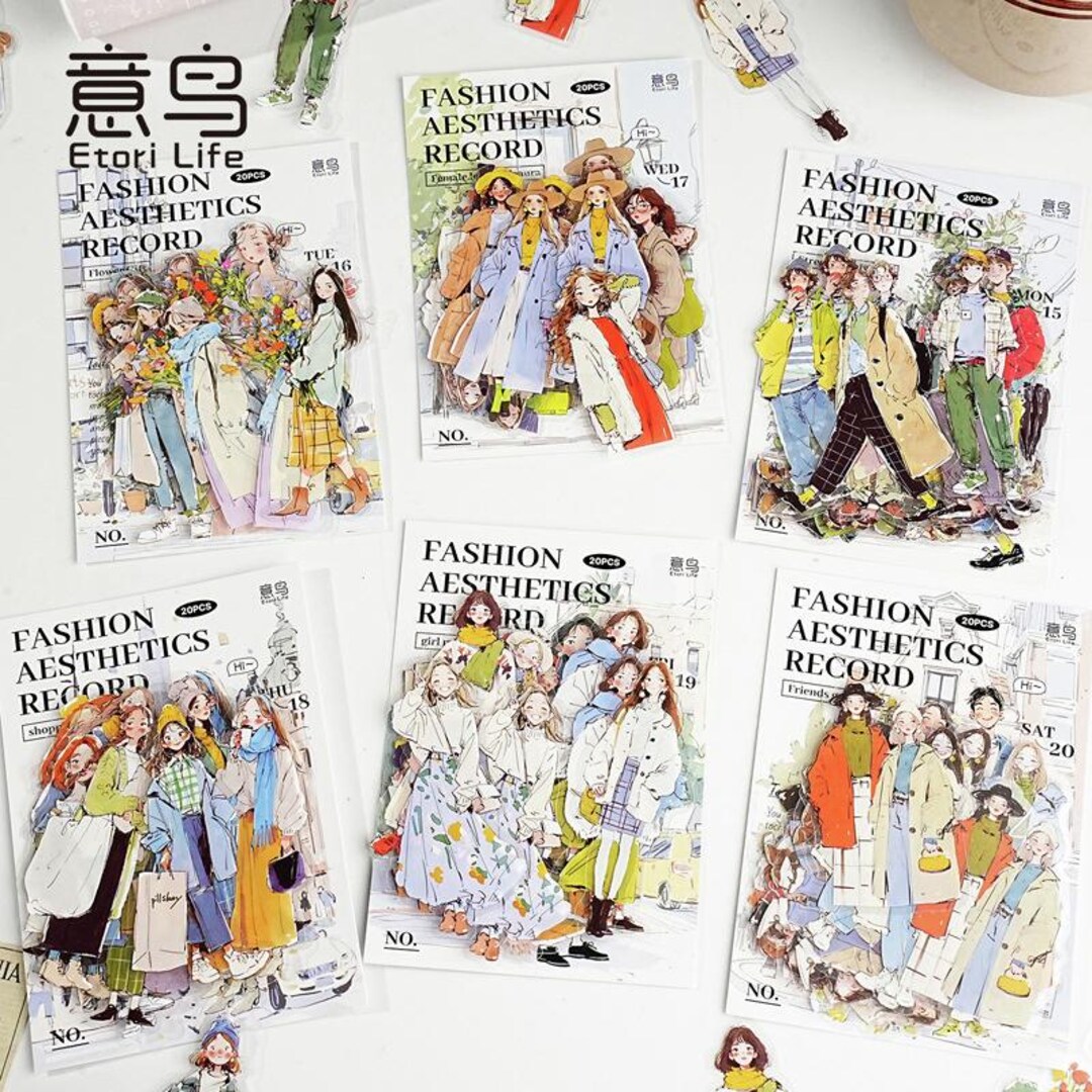 6 Types | Fashion Characters Sticker Pack | Mini Sticker, Transparent ...