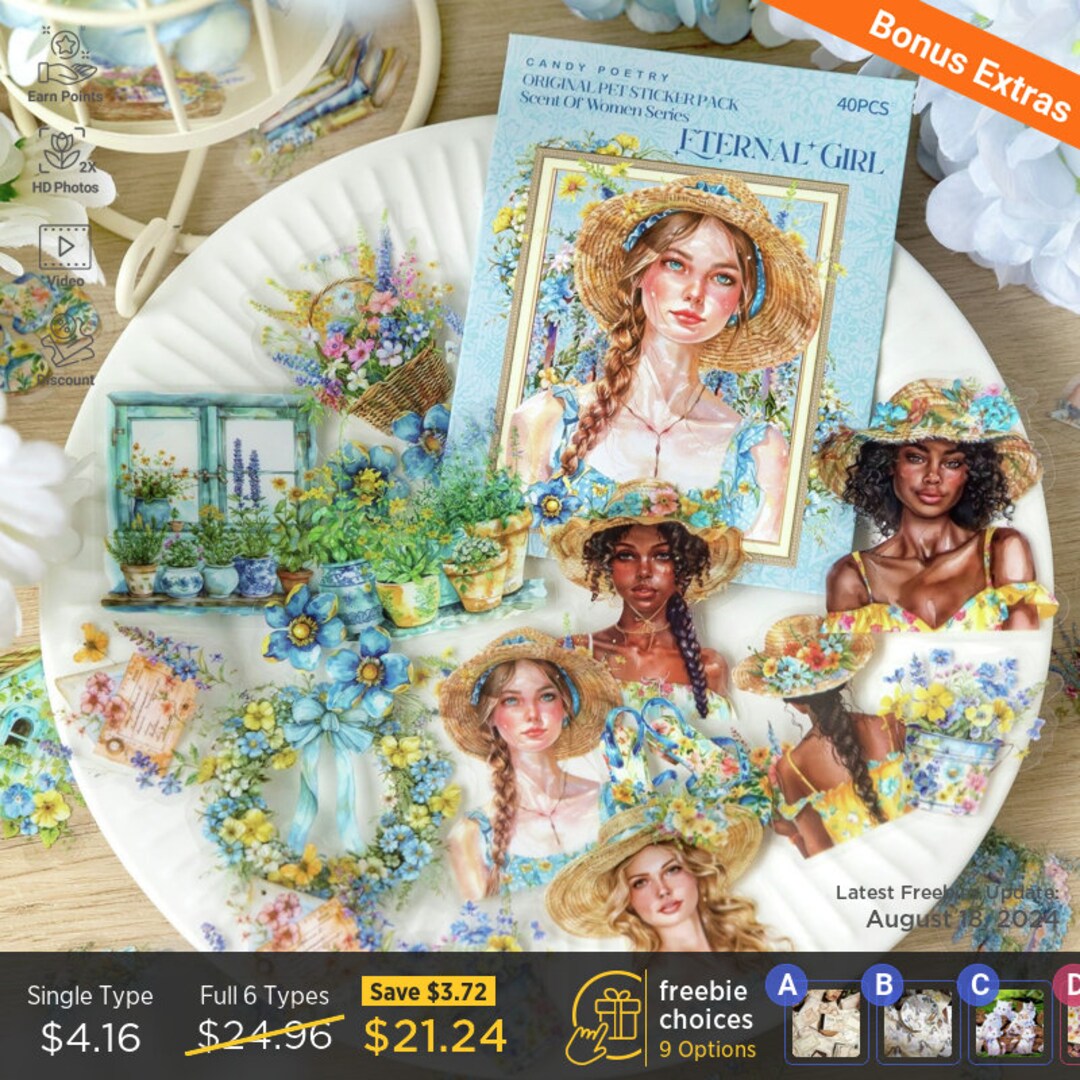 6 Types Candy Poetry Smells Stickers Pack, Gift for Mon, School ...