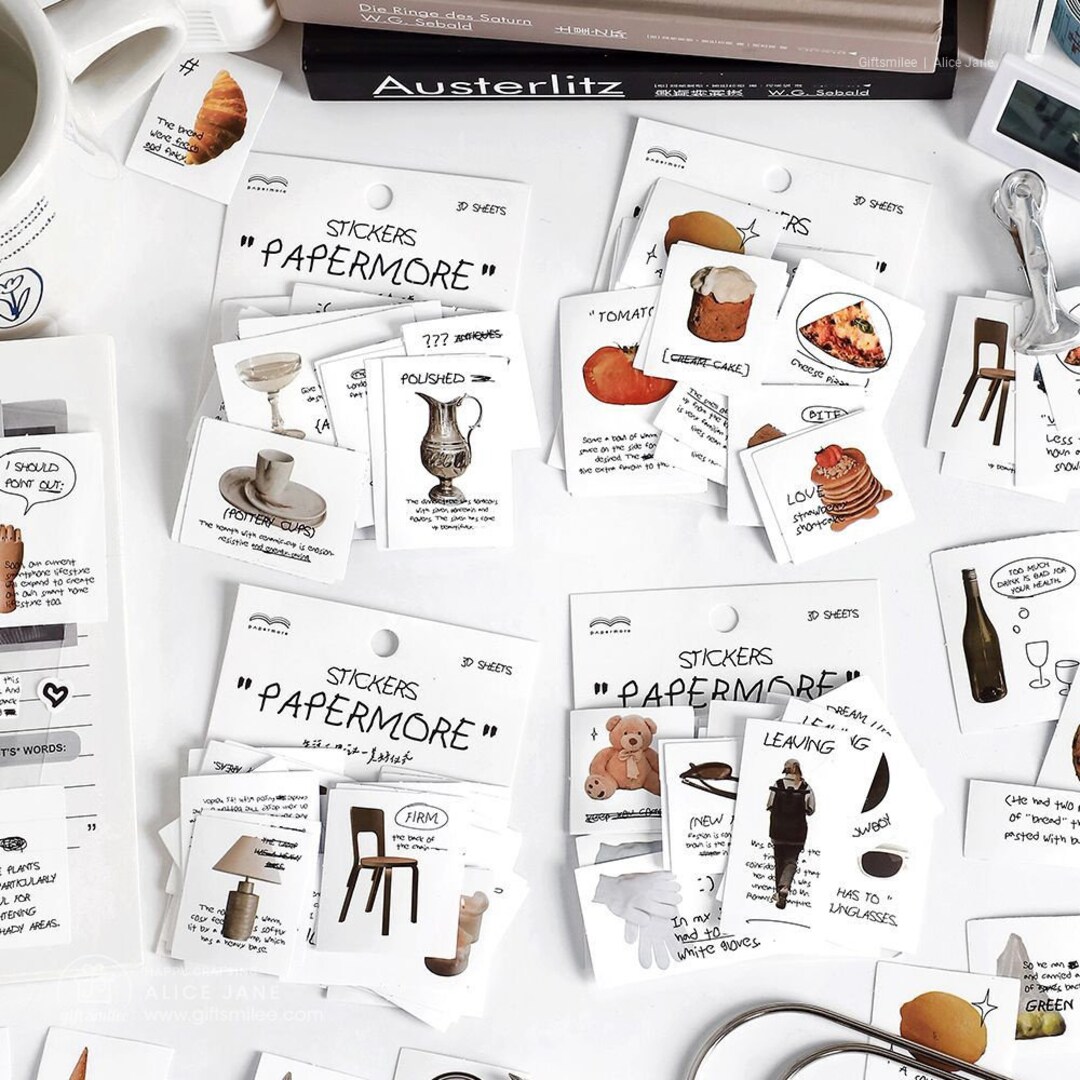 4 Types Papermore Life is Incredible Stickers Pack Gift for Girl, Junk Journal Pack, Diary Decal ...