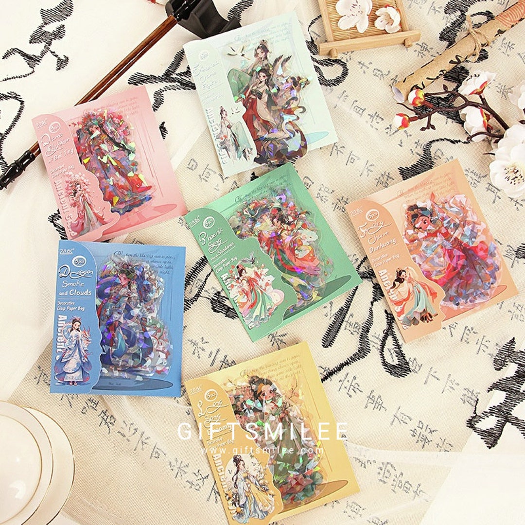 6 Types Painted Fan Whisper Stickers Pack, Phone Deco, Gift for Student ...