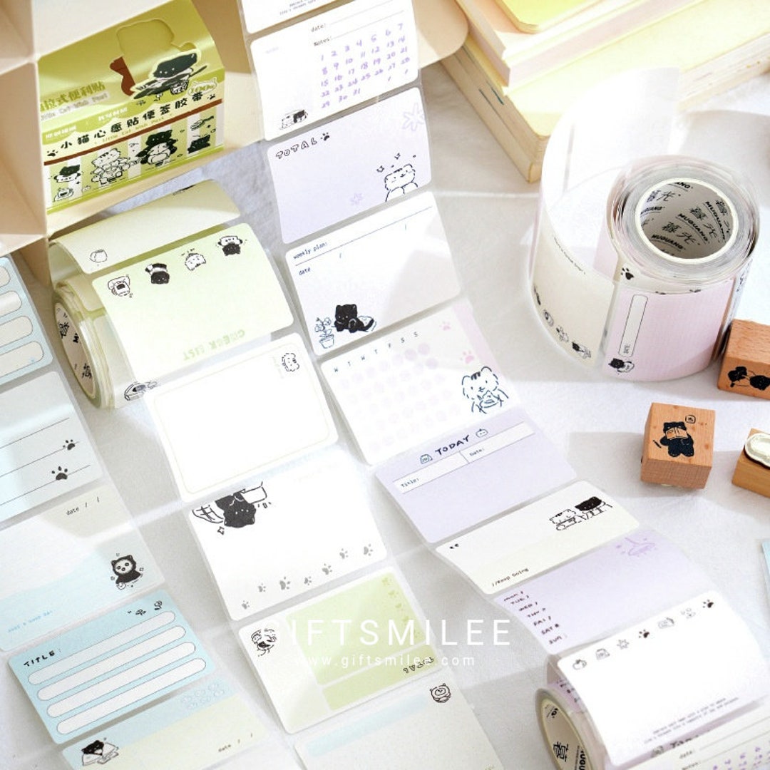 4 Types Kitten Wish Sticker Roll Tapes, Student Gift, Gift for Her ...