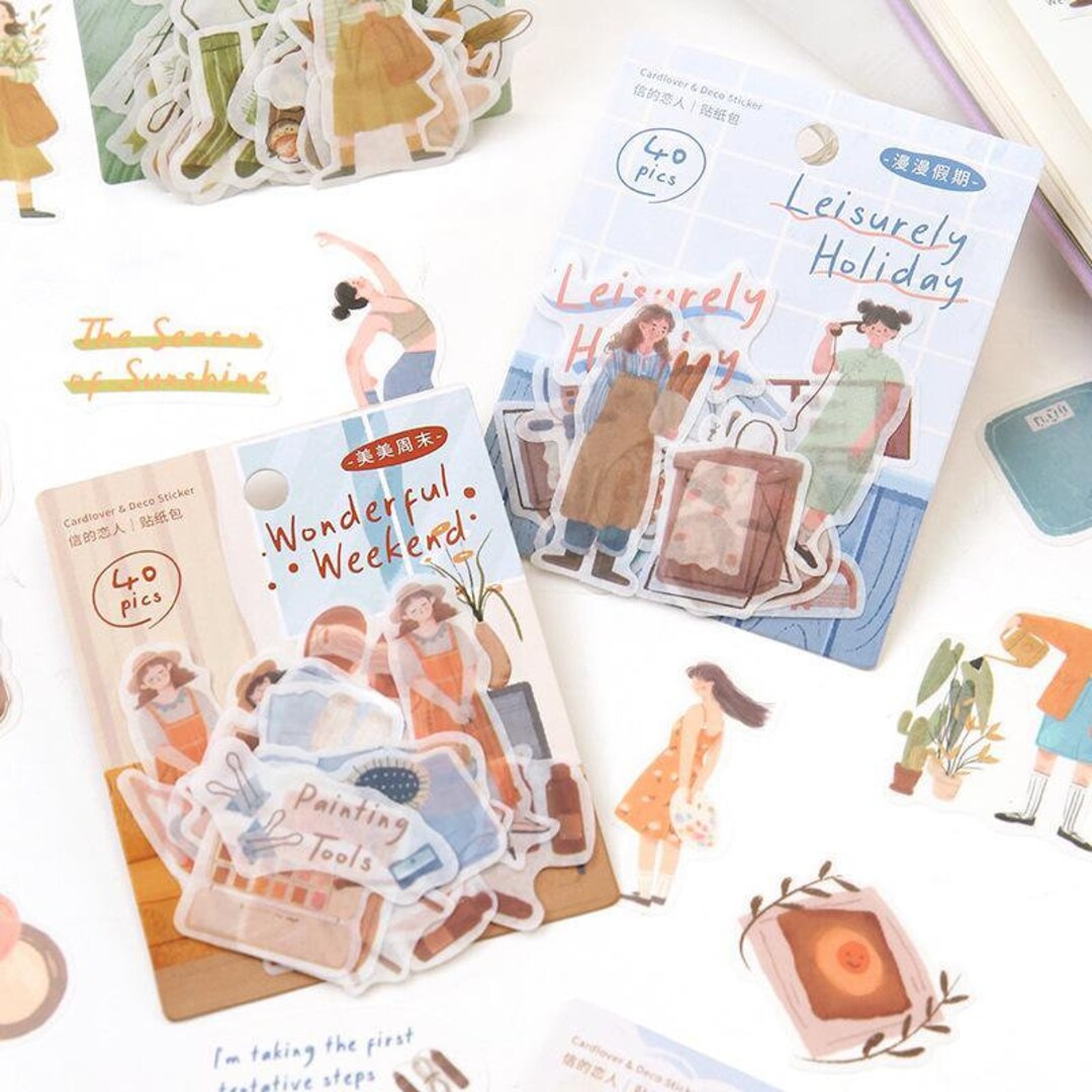 40 Sheets Cardlover Series Stickerspaper Artvalentines - Etsy