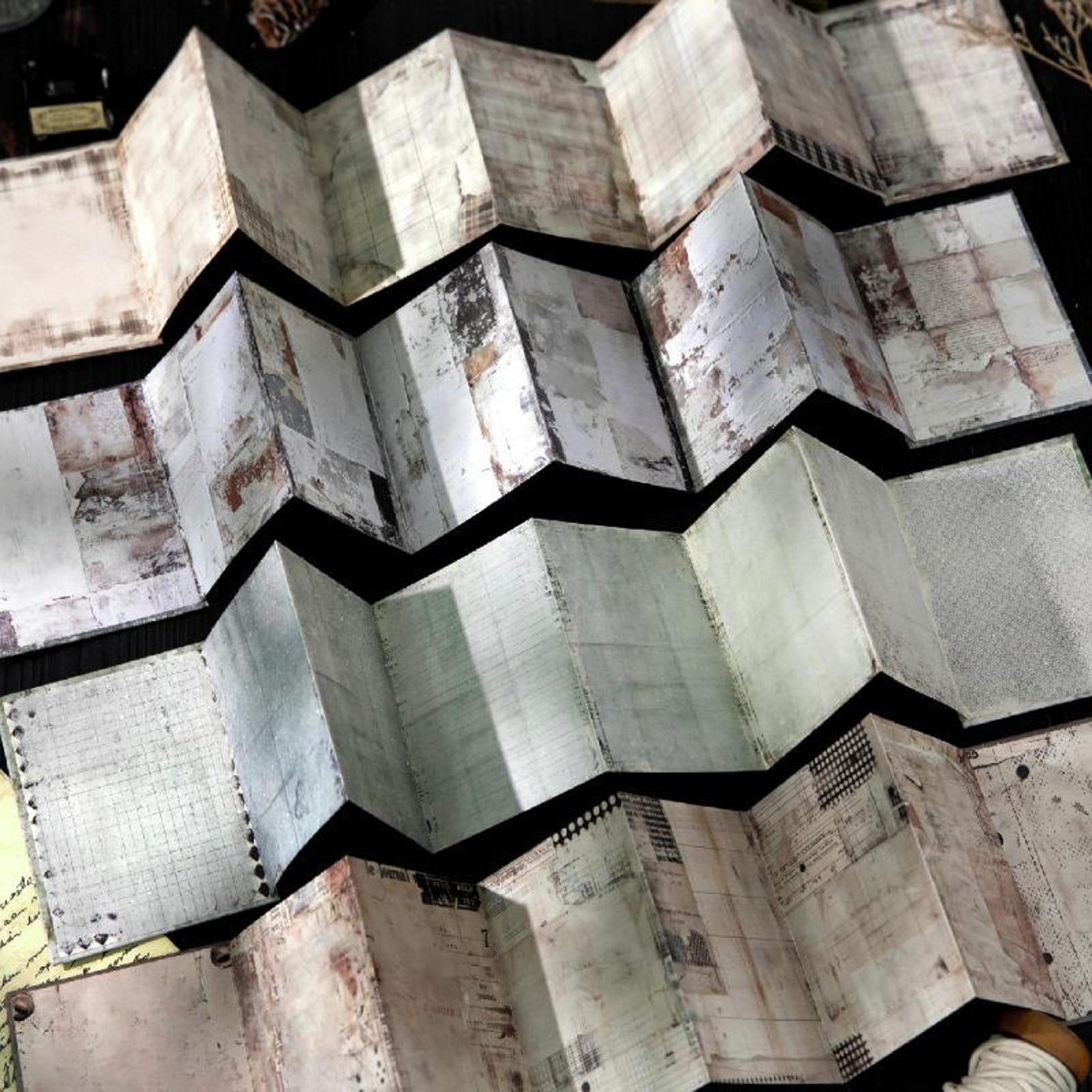 4 Types | Vintage Texture Accordion Fold Thick Matte Cardstock ...