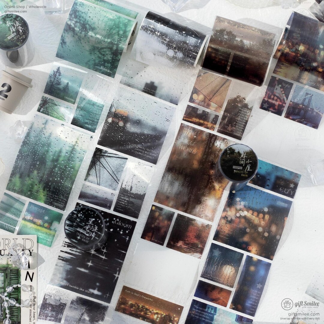 4 Types | Rain | Roll Tapes, Journaling Scraps, Greeting Card Supply ...