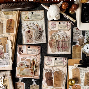 40 Sheets Old Diary Page Stickers | Ancient Scroll Sticker Set | Note ...