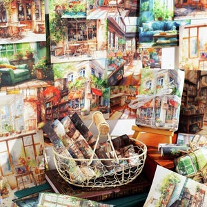 4 Types Yanji Colorful Street Scene Collage Kit, Journal, Card Making ...