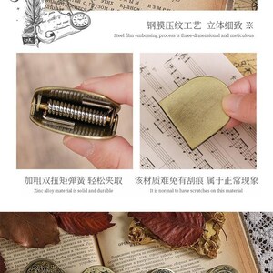 Retro Metal Clips, Strong Paper Clip, Traveler Notebook TN, Stationery ...