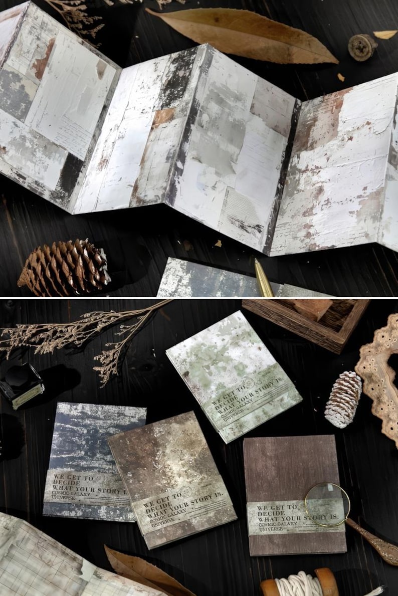 4 Types | Vintage Texture Accordion Fold Thick Matte Cardstock ...