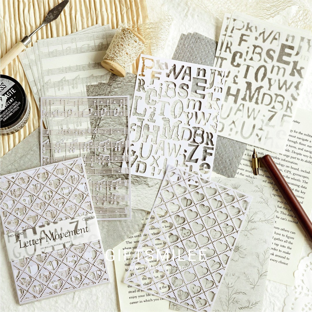 6 Types Mo Card Paper Art Collage Kit, Planner Tool, Washi Decal ...