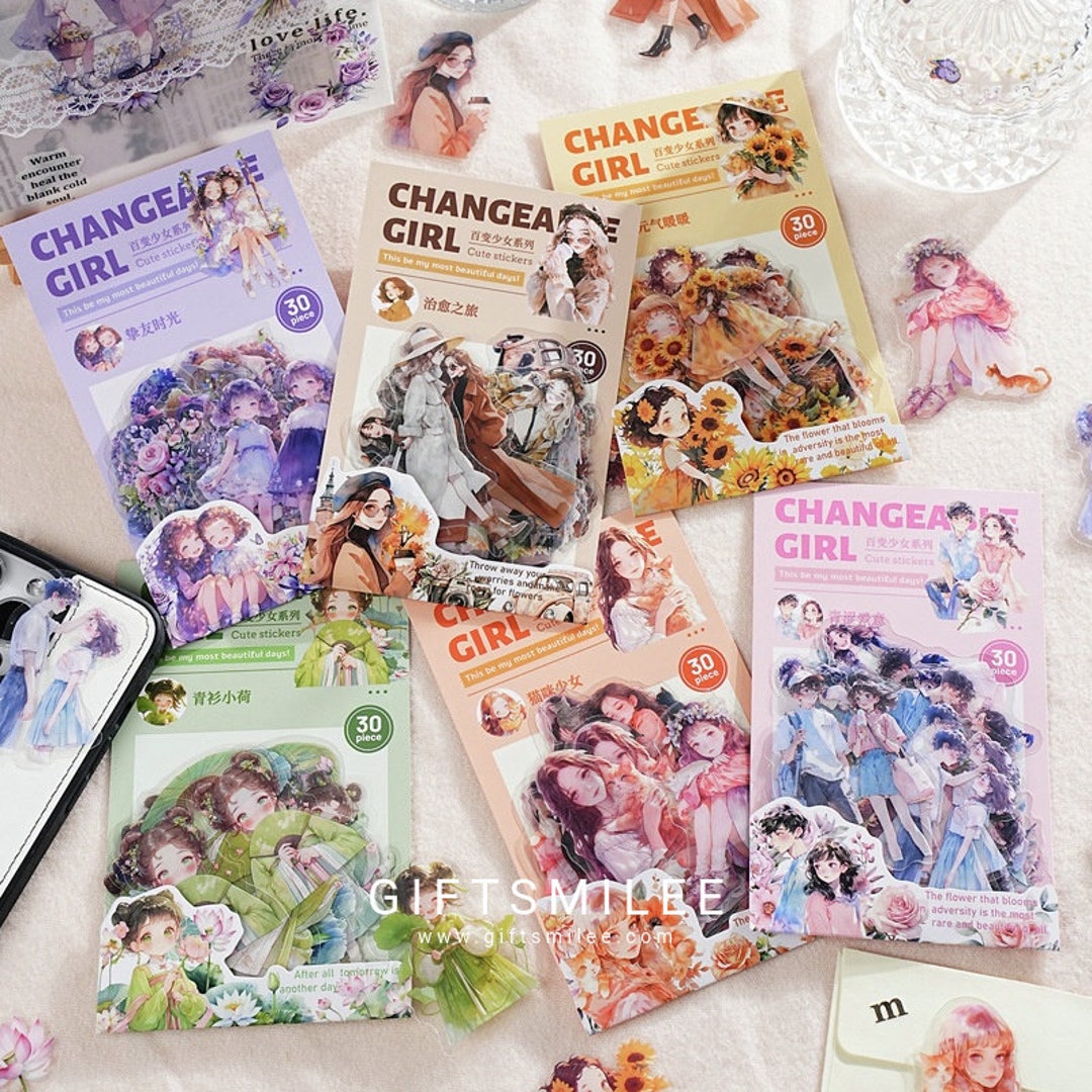 6 Types Etori Life Variety Girl Stickers Pack, Seasons, Diary ...