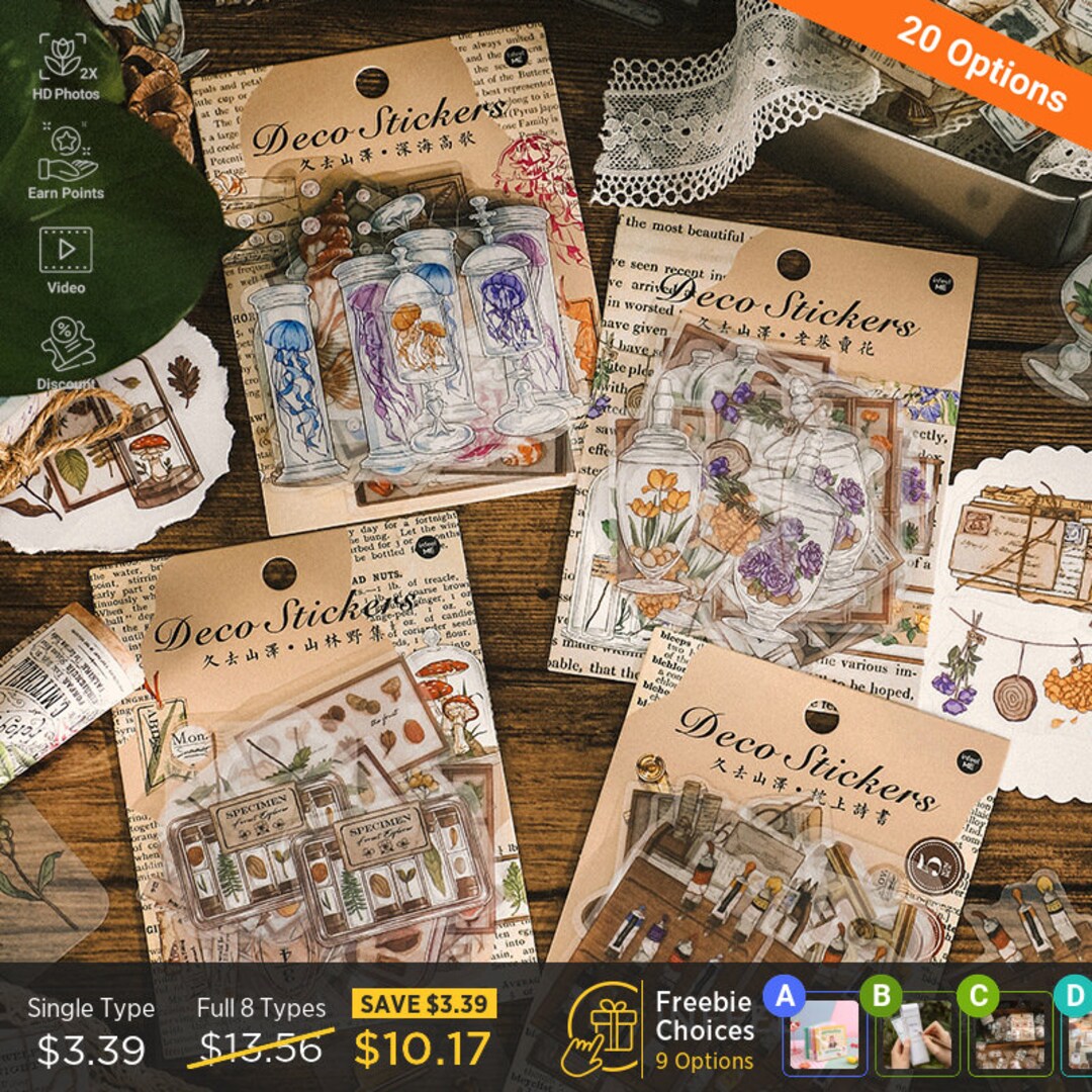 40pcs, Junk Journal Stickers Planner Stickers Journal Supplies, Books ...