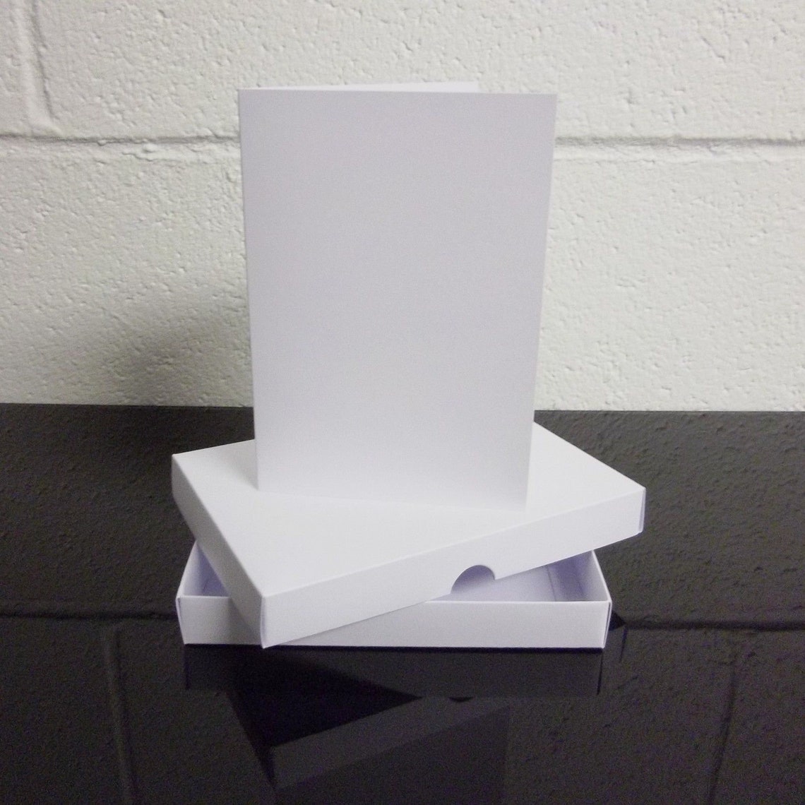 5" X 7" White Greeting Card Box / Wedding Invite Box With Cards Choose ...