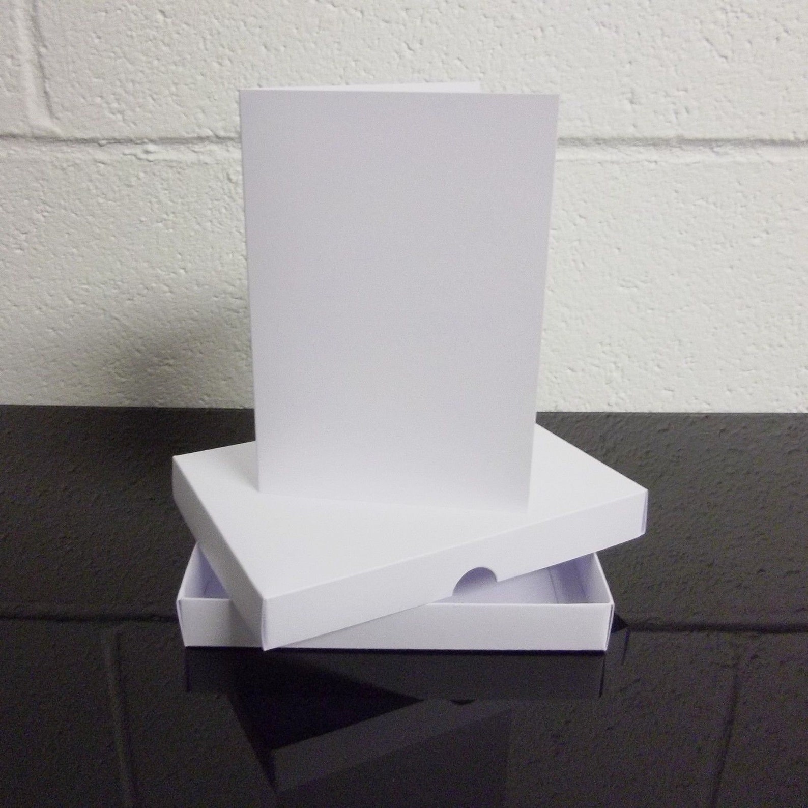 5" X 7" White Greeting Card Box / Wedding Invite Box With Cards Choose ...