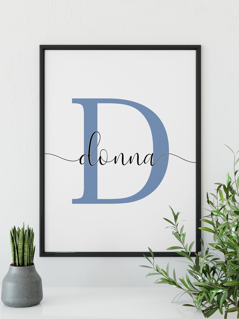 Personalised Name and Initial Name Print Custom Name Initial - Etsy UK