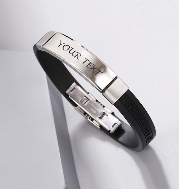 Stainless Steel Mens Personalised Engraved Bracelet Gift For Him Custom Valentine s Day Gift Boyfriend Name Bracelet BGM001A Etsy