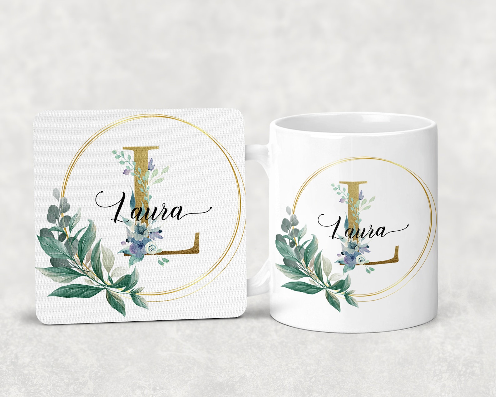 Personalised Mug Golden Initial Name Cup Gift for Friends - Etsy UK