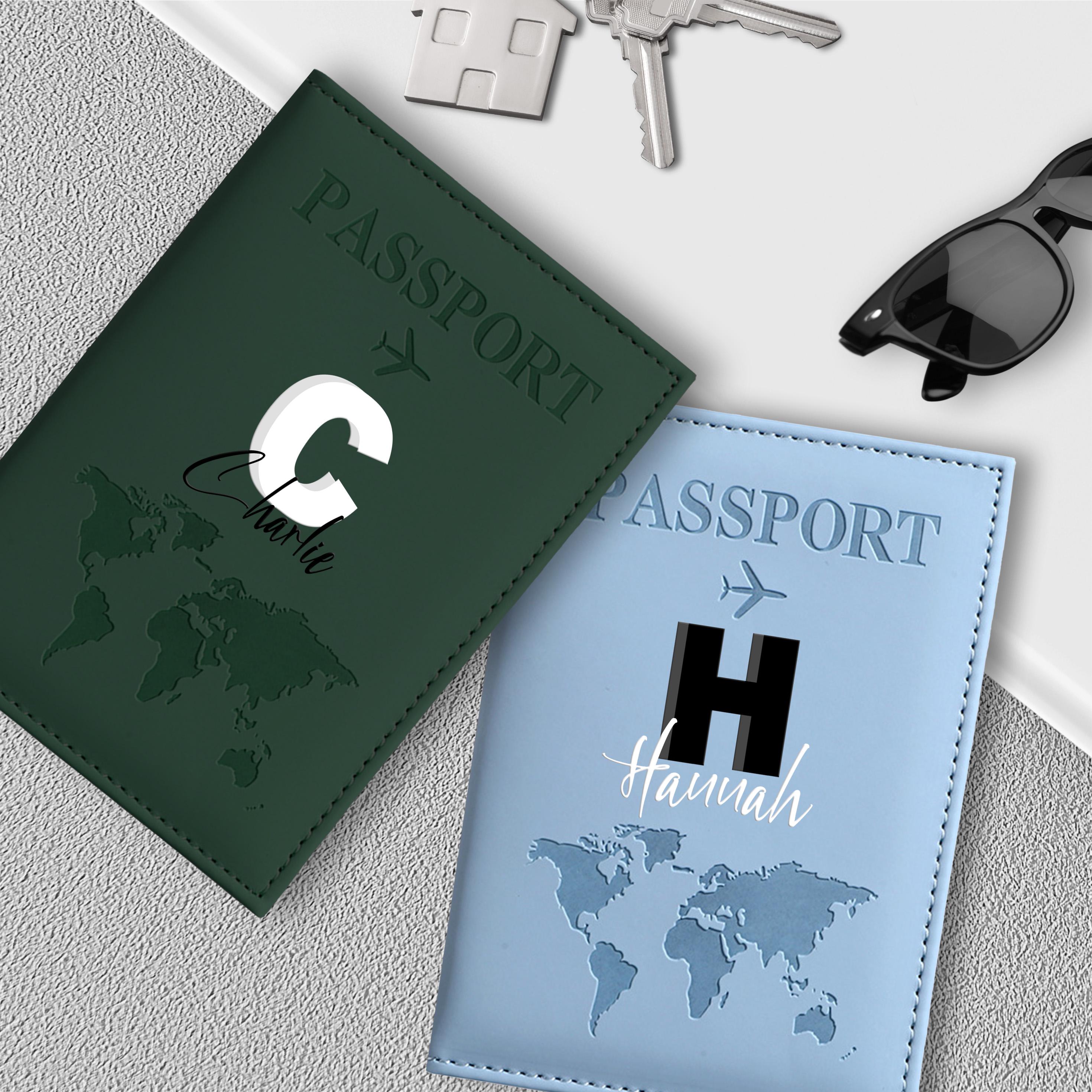 Personalized Passport Holder, Custom Cover for Passport With Initial ...