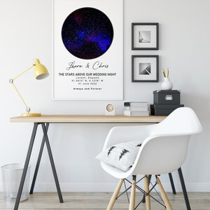 Star Map Night Sky Wall Art • Unique Star Map Print Anniversary Gift ...