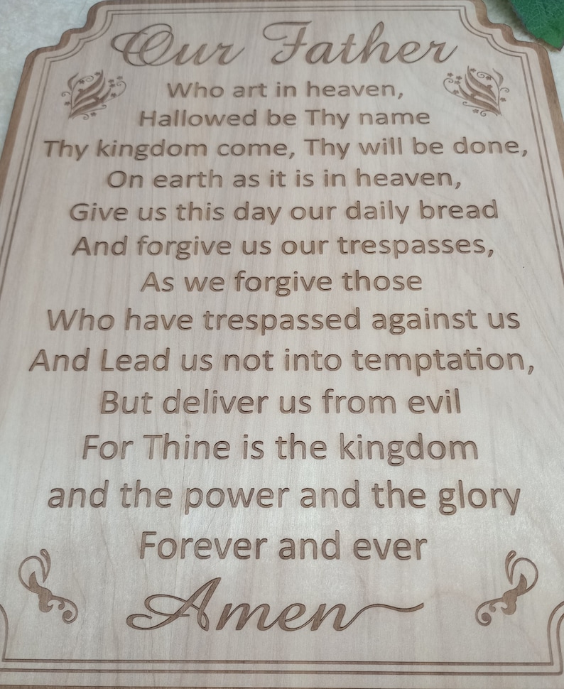 The Lord's Prayer "our Father" Plaque Sign Wall or Shelf Decor - Etsy