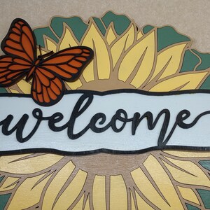 Sunflower With Butterfly Welcome Sign - Etsy