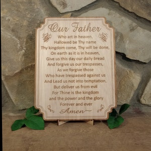 The Lord's Prayer "our Father" Plaque Sign Wall or Shelf Decor - Etsy