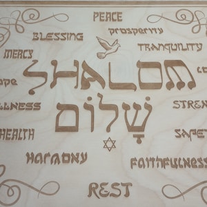 Shalom Blessing Plaque Sign for Wall, Door, Shelf or Entryway - Etsy