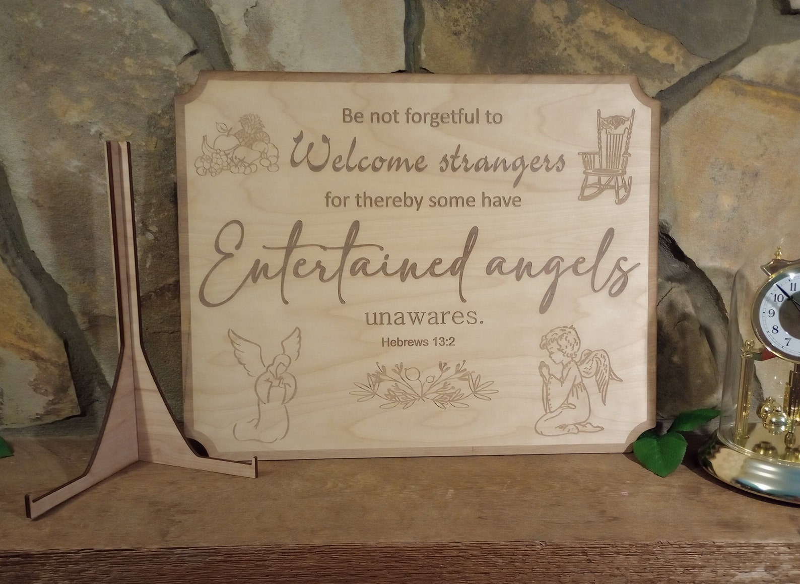 Entertaining Angels and Strangers Hebrews 13:2 Plaque Sign Wall or ...