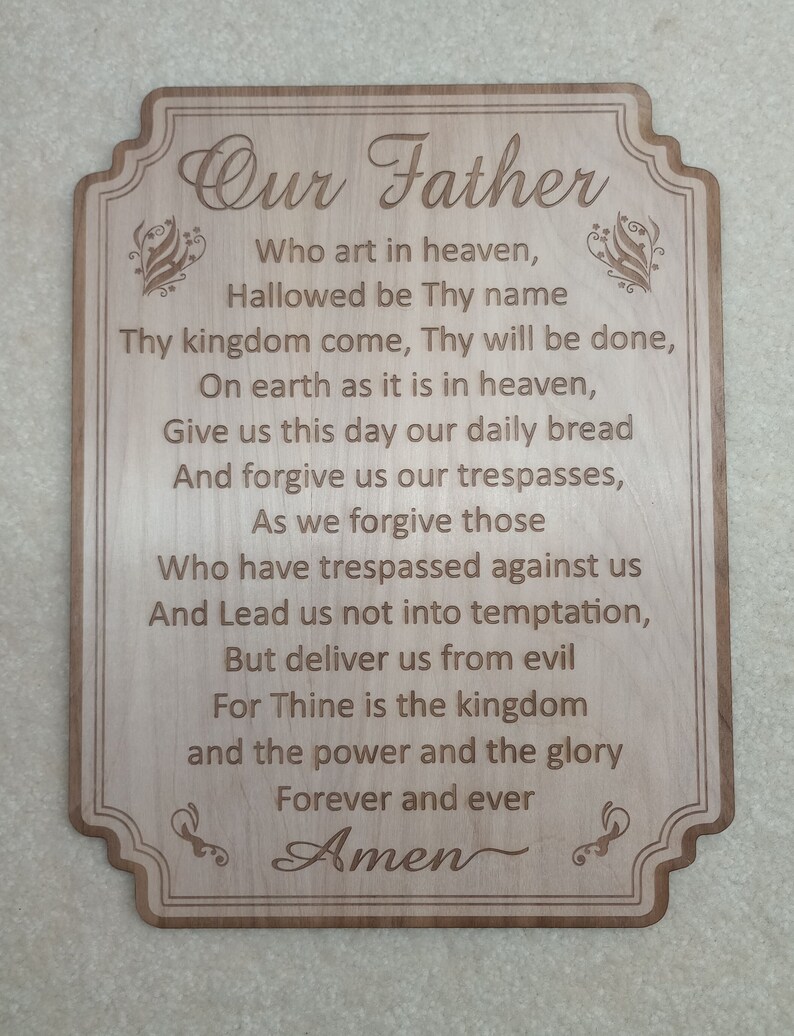The Lord's Prayer "our Father" Plaque Sign Wall or Shelf Decor - Etsy