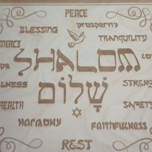 Shalom Blessing Plaque Sign for Wall, Door, Shelf or Entryway - Etsy