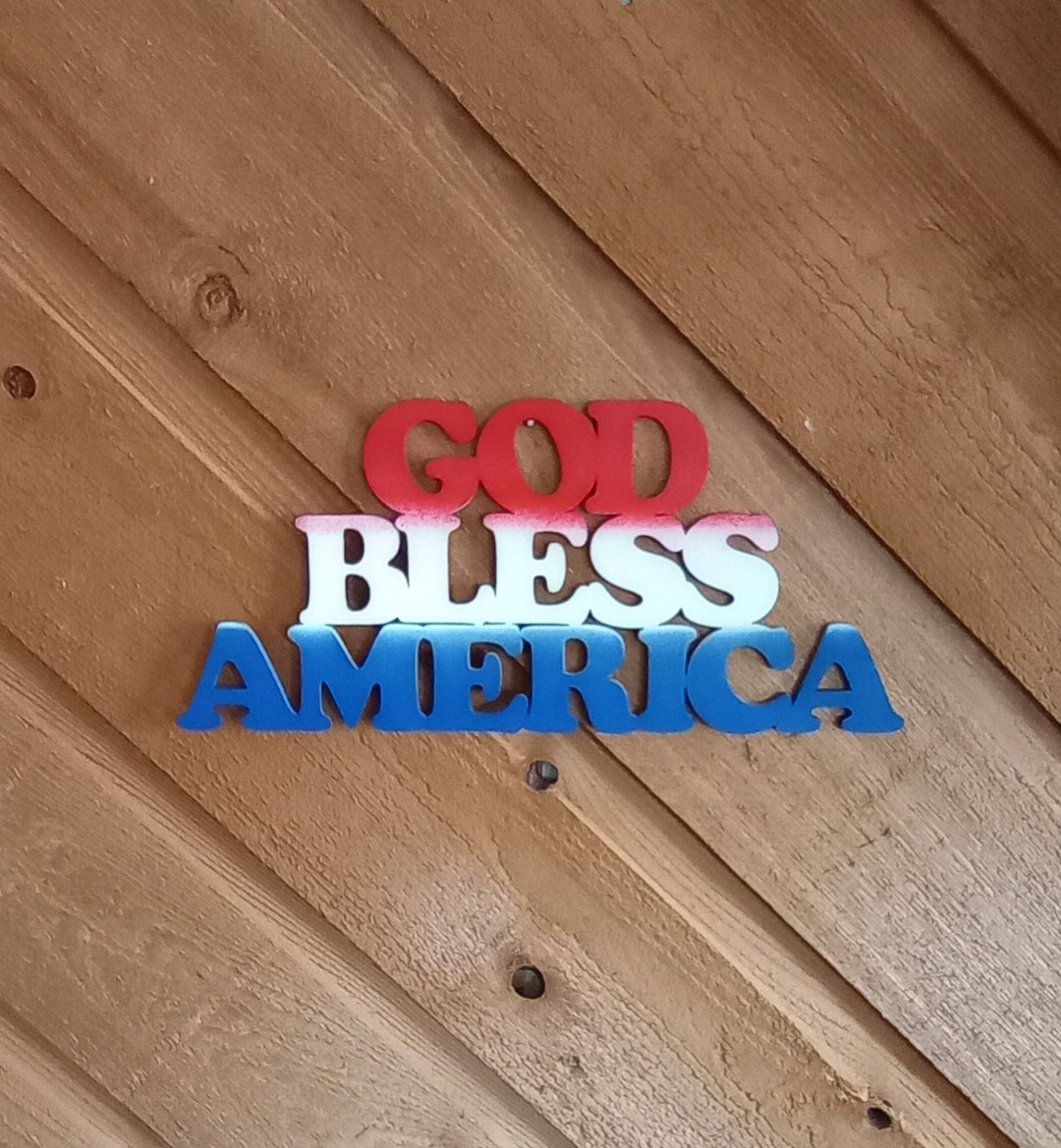 God Bless America Wooden Art Door, Wall Plaque, or Craft Project - 1/4 ...