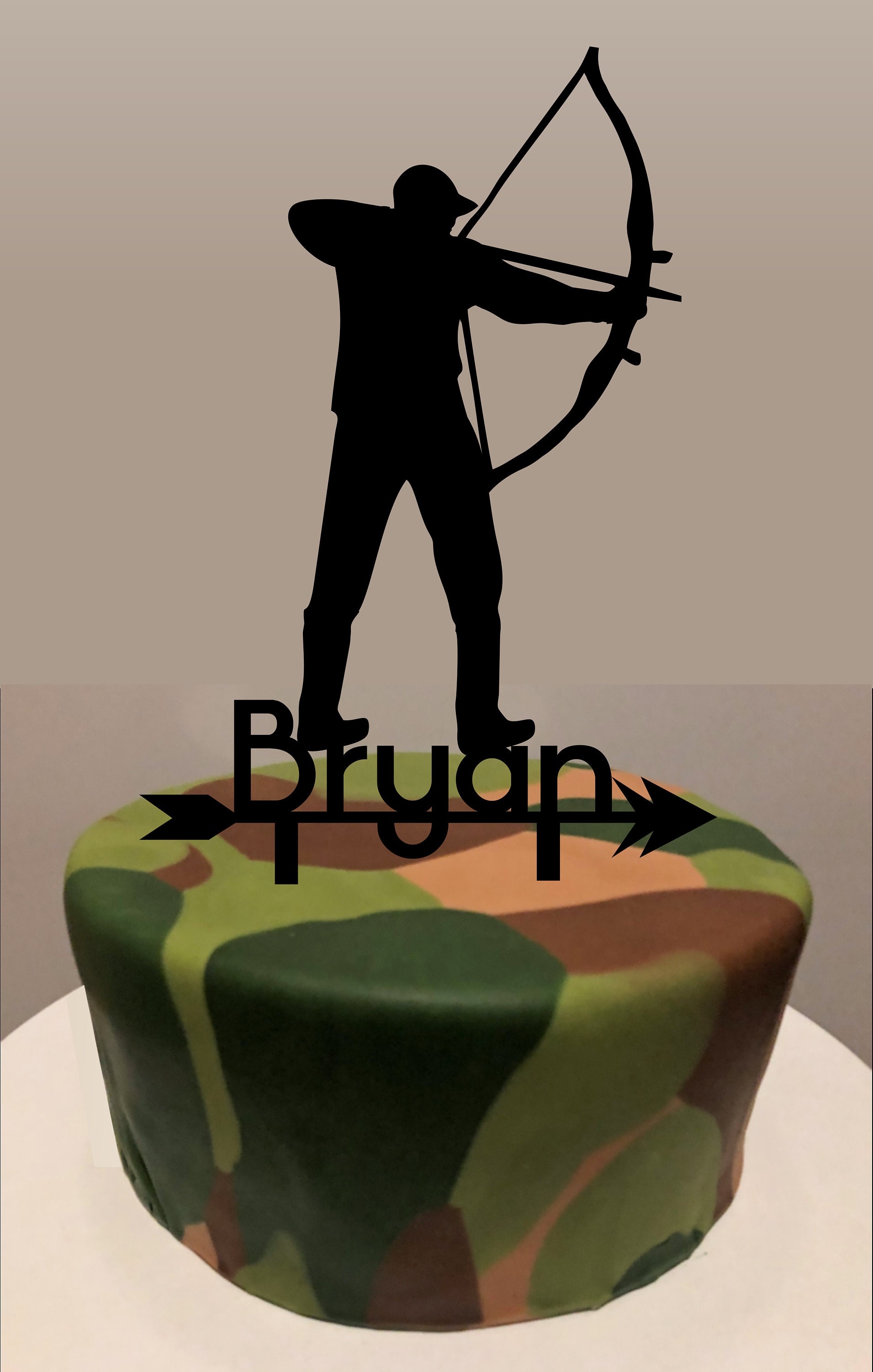 Bow Hunter Cake Topper, Hunting Theme Party, Archery Cake Topper ...
