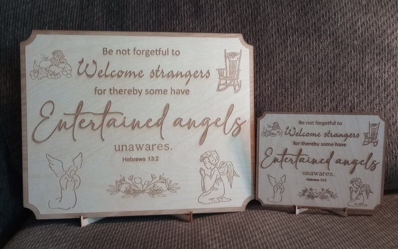 Entertaining Angels and Strangers Hebrews 13:2 Plaque Sign Wall or ...