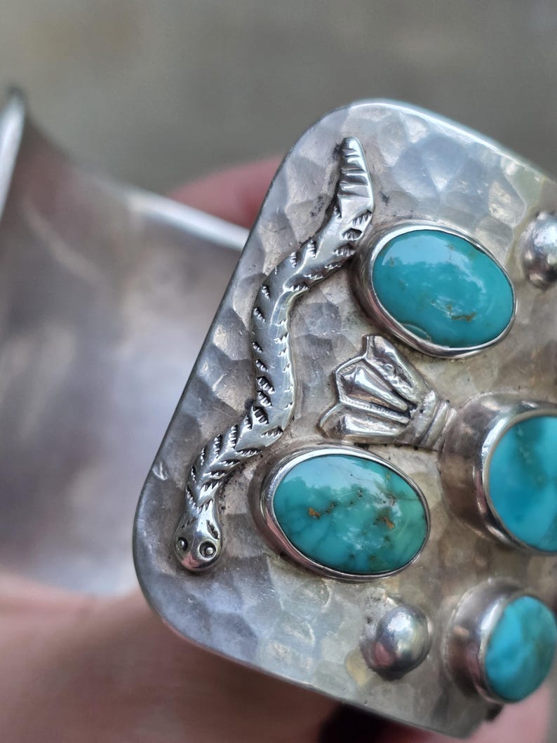 Fred Peshlakai Native American Navajo Blue Gem Turquoise Watch Bracelet ...