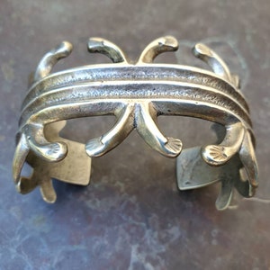 Vintage Native American Cast Silver Bracelet Cuff - Etsy